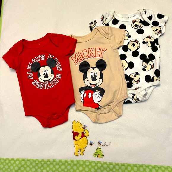 Disney | One Pieces | Infant Disney Mickey Mouse Bodysuit Trio Red ...